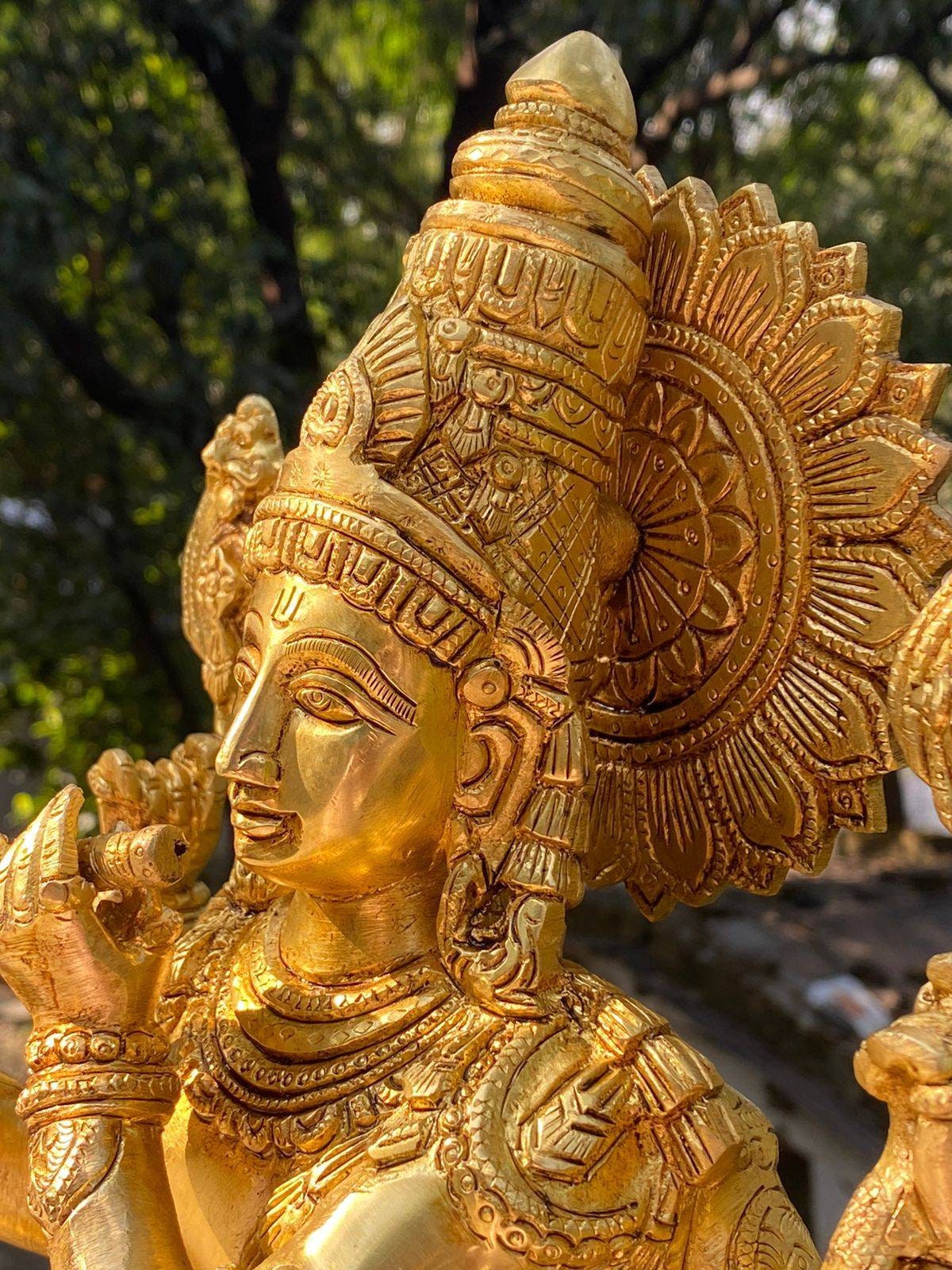 Krishna Statue in Brass 50.CM Big Large Size Krishna Brass - Etsy