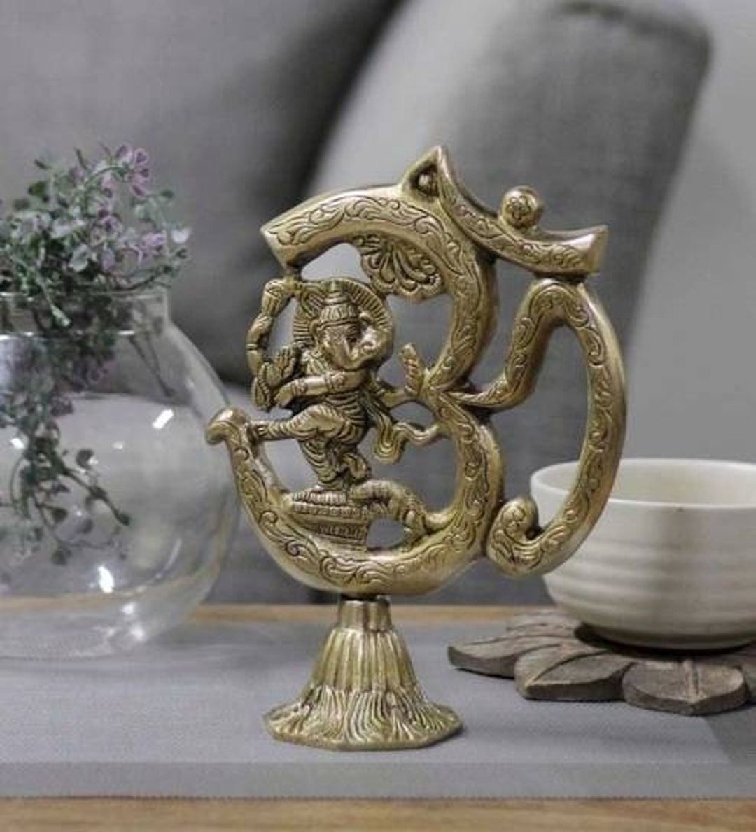 Buy Brass Ganesh Om Statue, 9 Inches Tall, Ganesh Statue, Om Statue ...