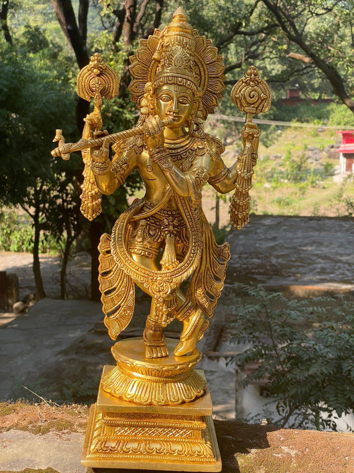 Krishna Statue in Brass 50.CM Big Large Size Krishna Brass - Etsy