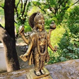 Brass Dhanvantari Statue, 26 CM Ayurveda God, Lord Dhanvantary Statue ...