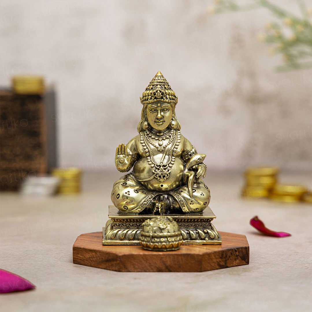 Kuber Statue, 5.5 Inch, Sitting Kuvera Statue, Kubera Idol, Dik-pala ...