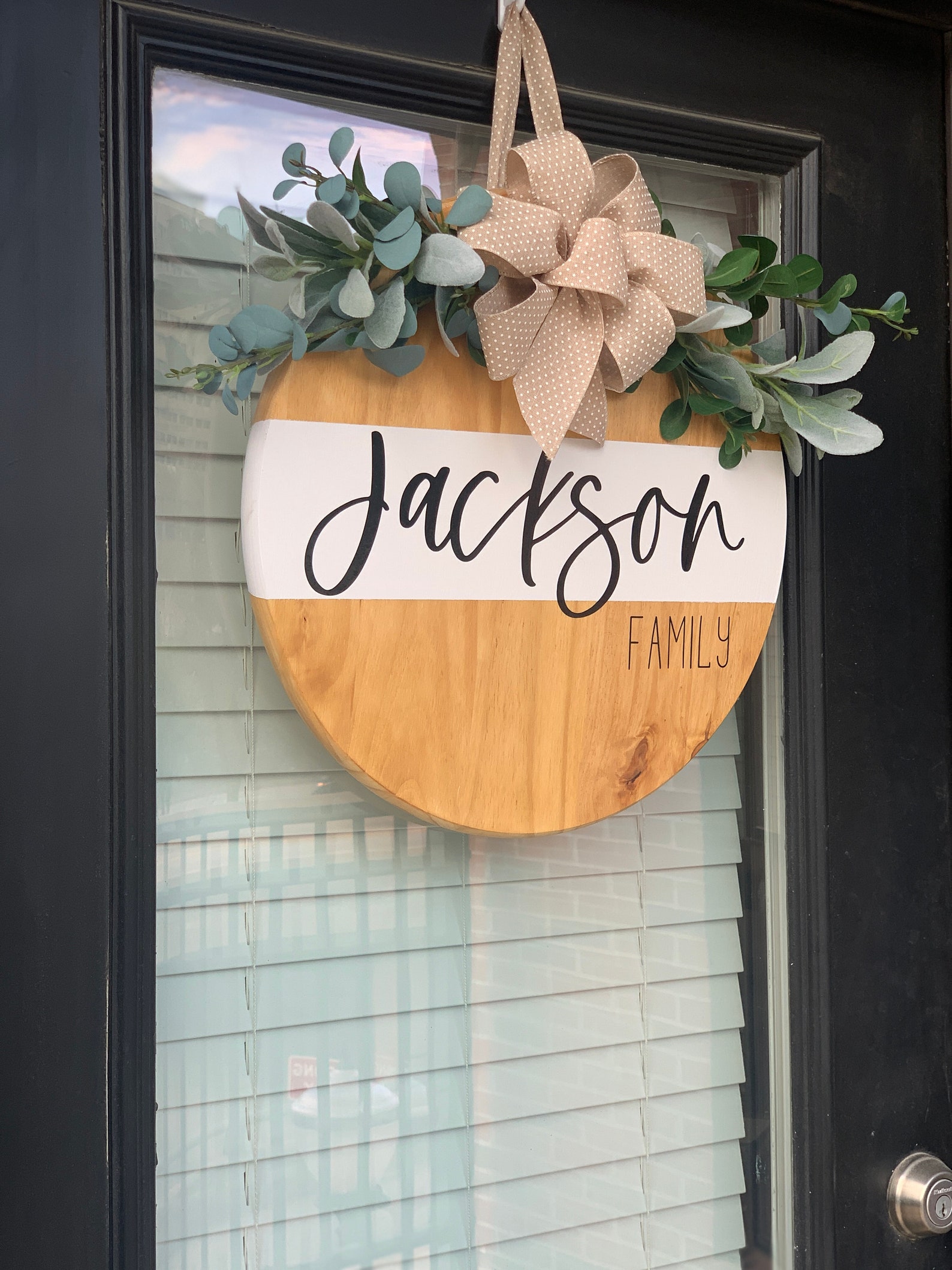 Last Name Wooden Door Sign | Etsy