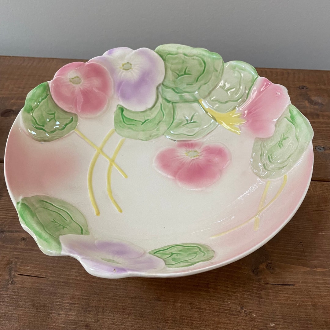 Vintage Avon Art Pottery Footed Serving Bowl Floral England - Etsy