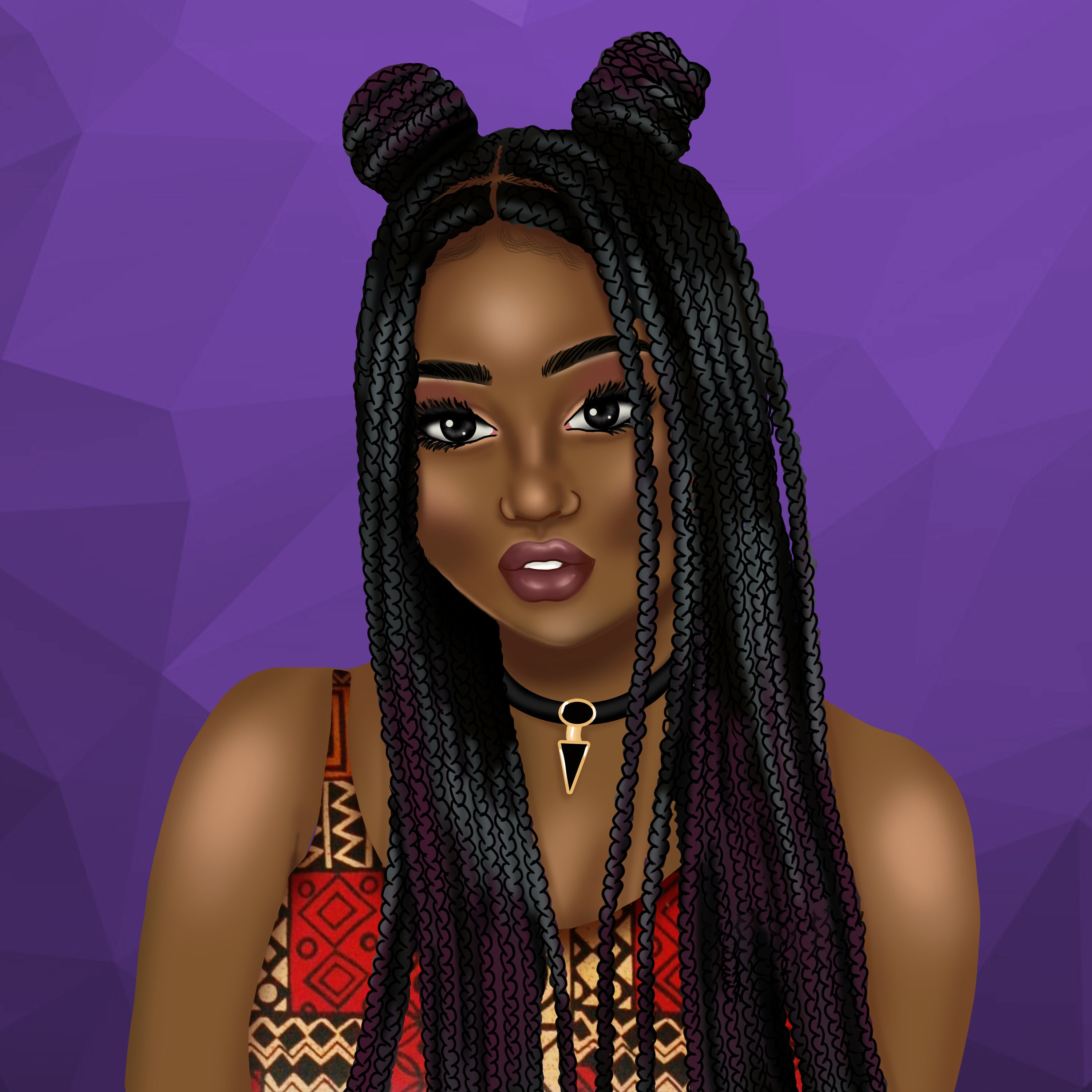 Custom African American Character, Cartoon Portrait From Photo, Digital ...