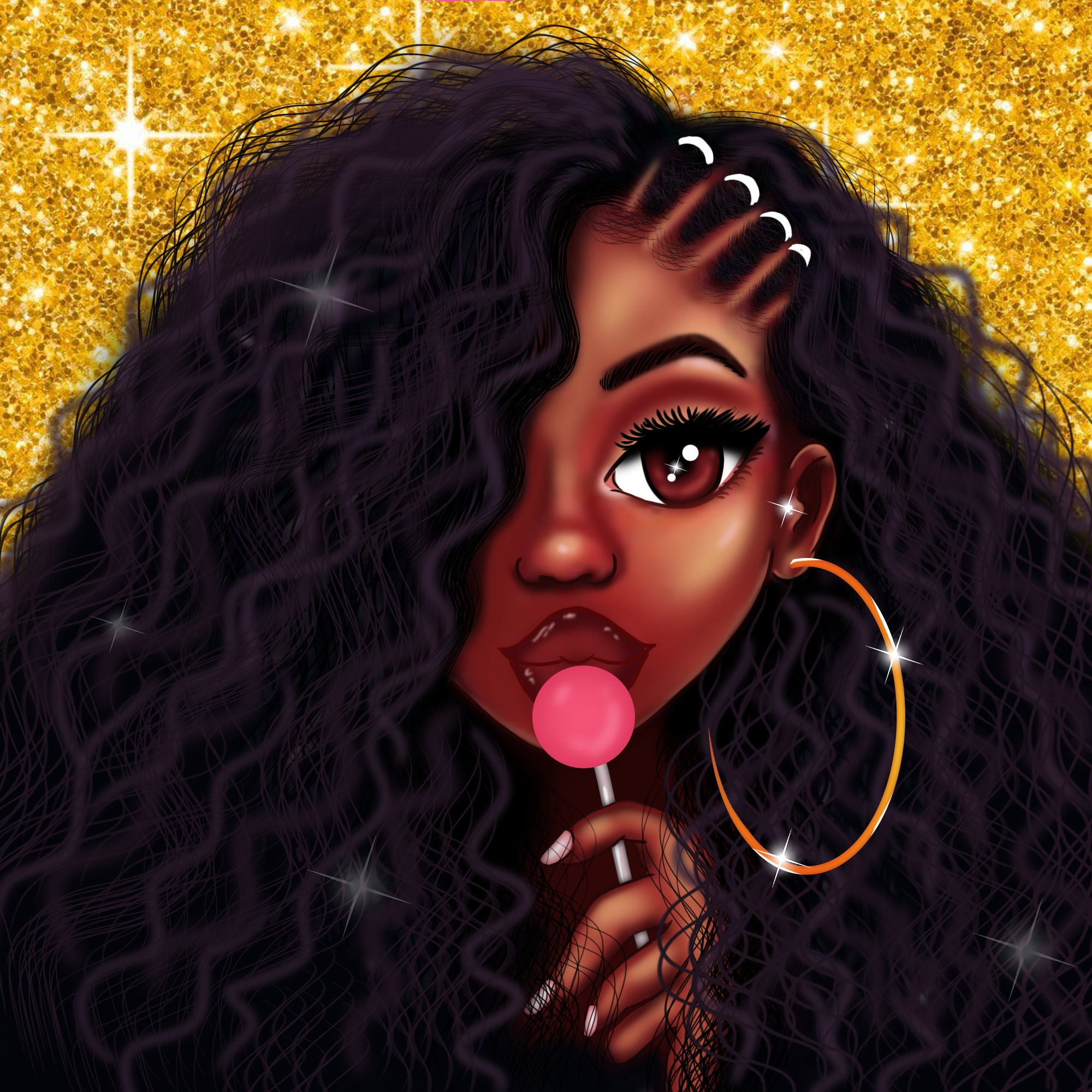 Custom African American Character, Cartoon Portrait From Photo, Digital ...