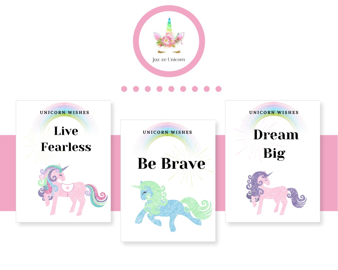Unicorn Art Prints: Positive Affirmations for Kids (digital Download ...