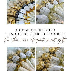 Luxury Lindor / Ferrero Rocher Gold, Silver, Pink or Blue Sweet Cone ...