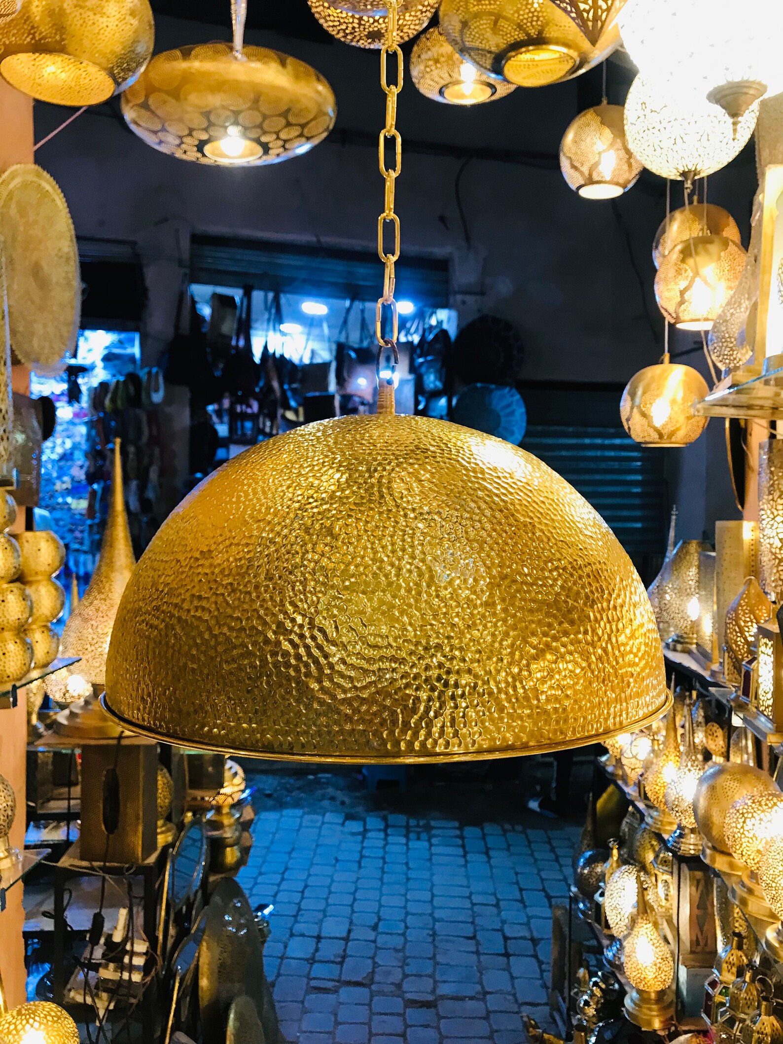 Hammered Brass Dome Light Fixtures Moroccan Ceiling Lights - Etsy