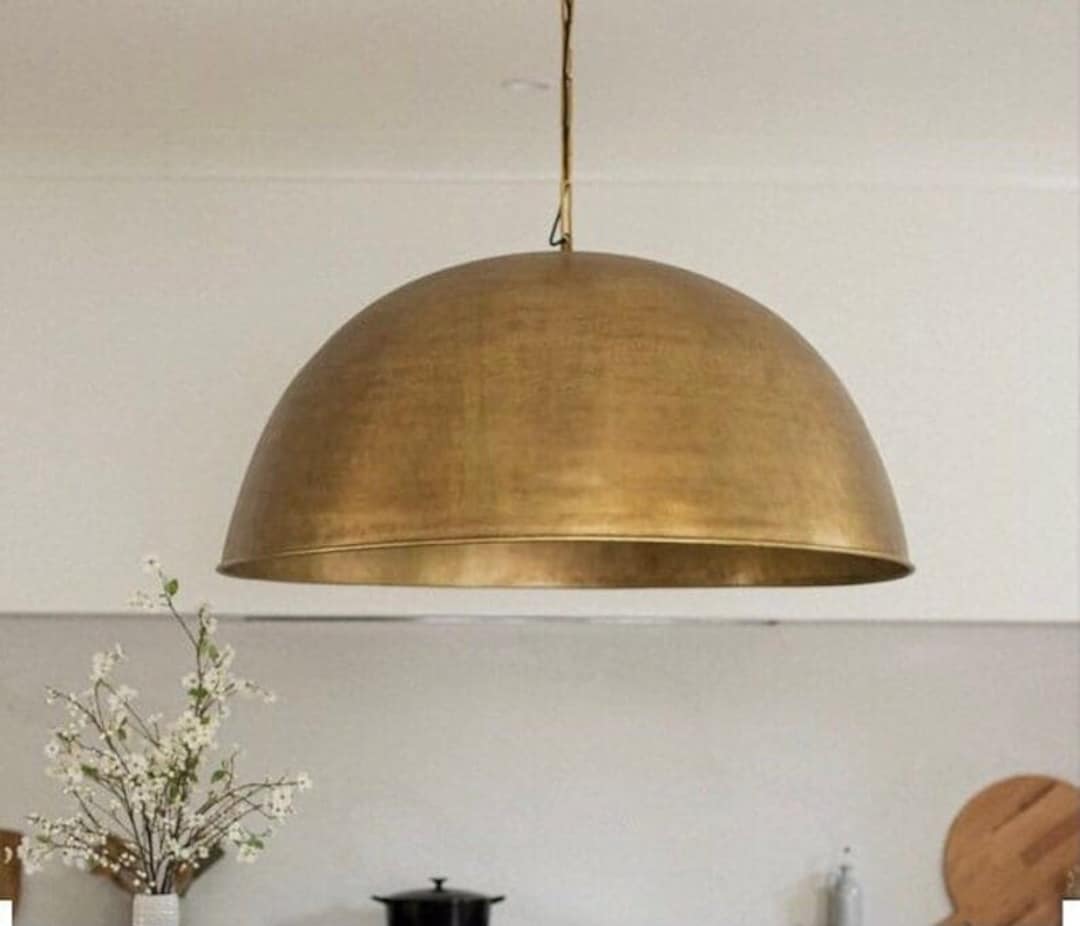 Antique Brass Dome Pendant,brass Dome Pendant,brass Dome Hanging Lamp ...