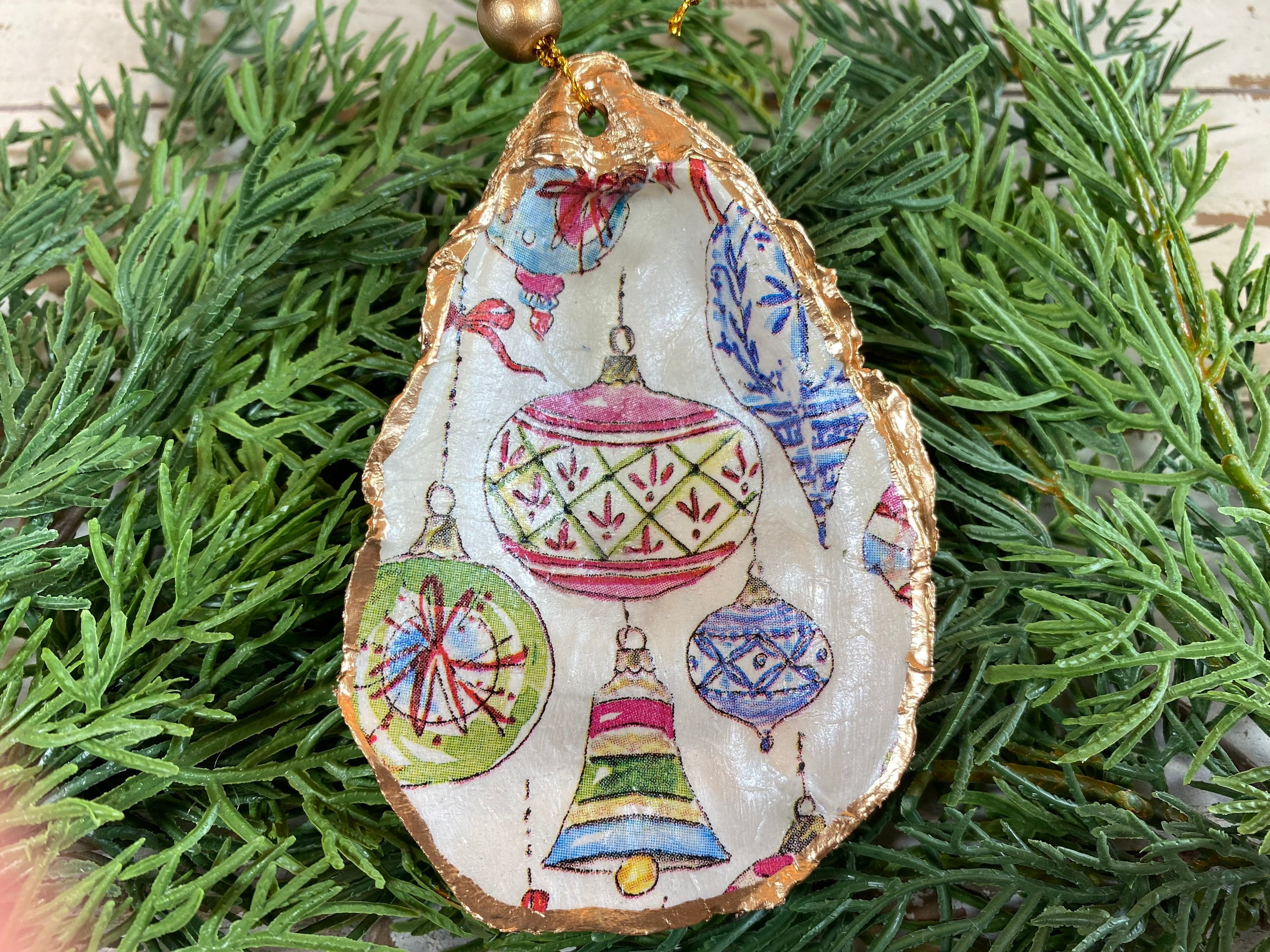 Oyster Shell Christmas Ornamentsoyster Shell Ornament Shell - Etsy