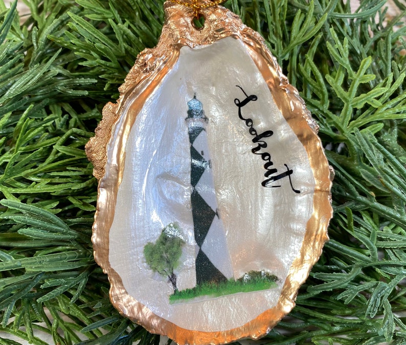 Gold Gilded Oyster Shell Ornaments With Decoupage North Carolina ...