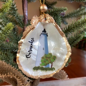 Gold Gilded Oyster Shell Ornaments With Decoupage North Carolina ...
