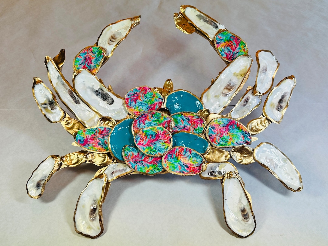 Oyster Shell Crab Wall Art Crab Crab Decor Coastal Crab Coastal Wall ...