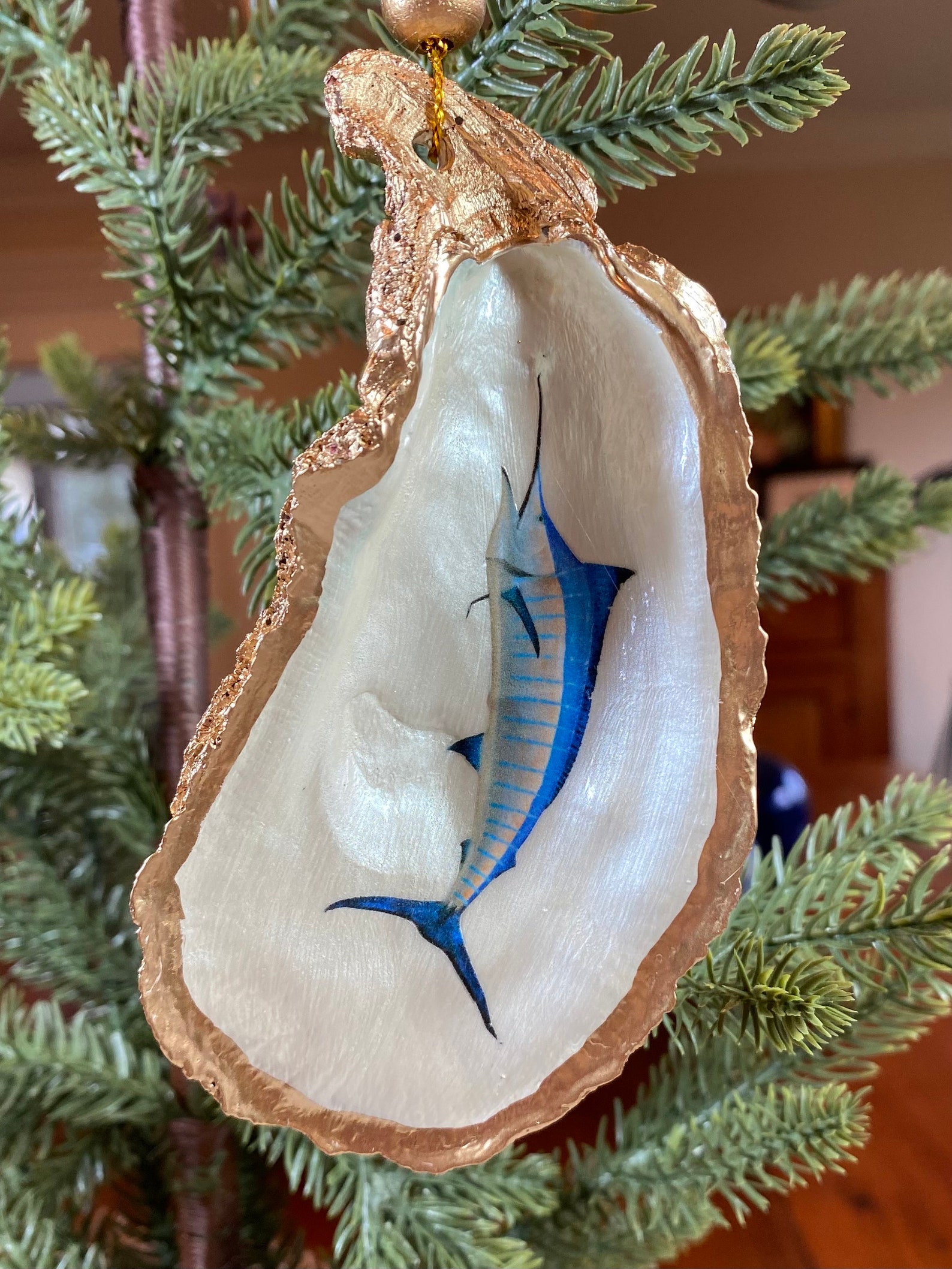 Fish Ornaments 6-10 Oyster Shell Fish Christmas Ornaments - Etsy
