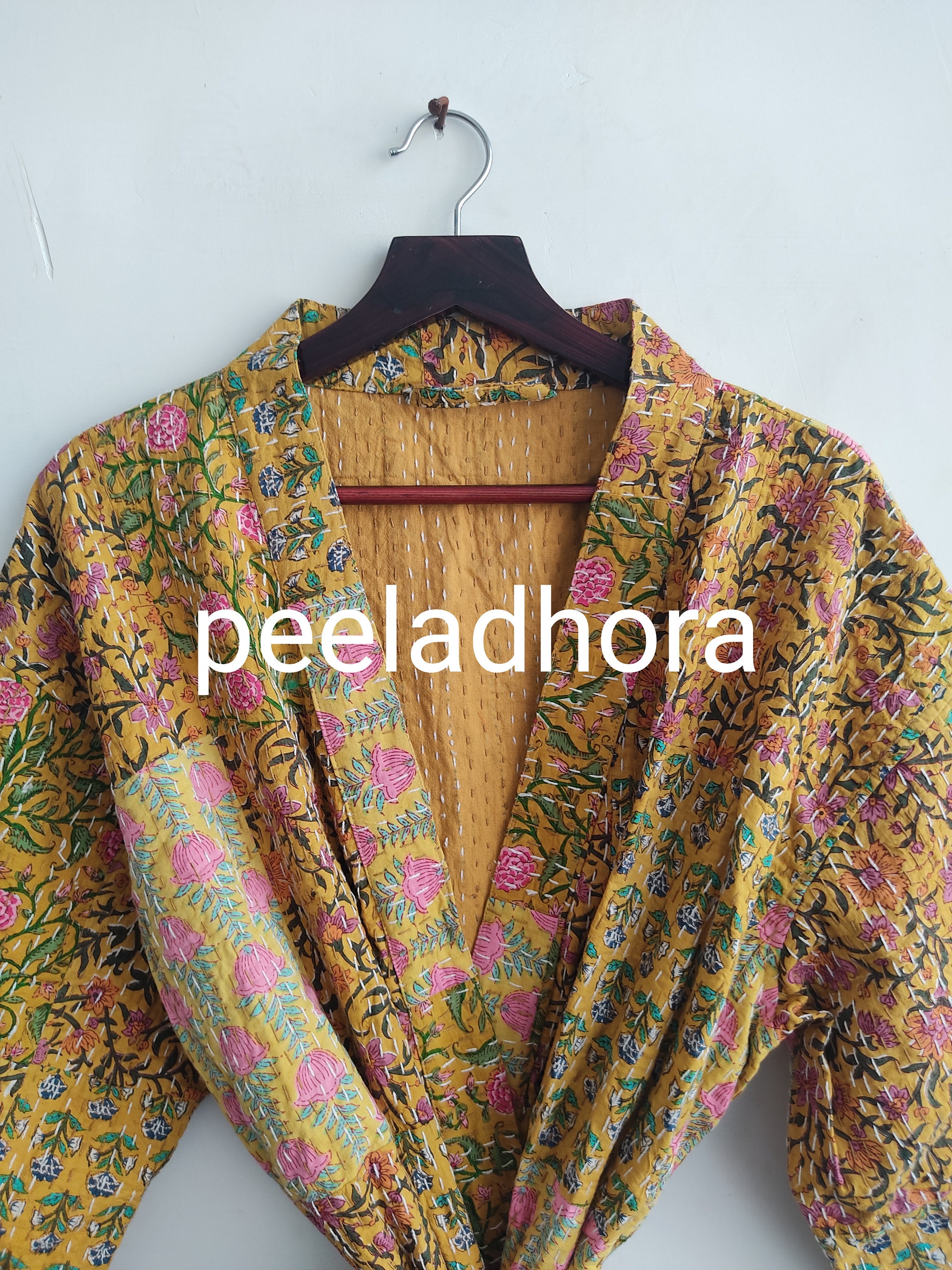 Kantha Quilted Kimono Jacket Beautiful Patchwork handmade | Etsy