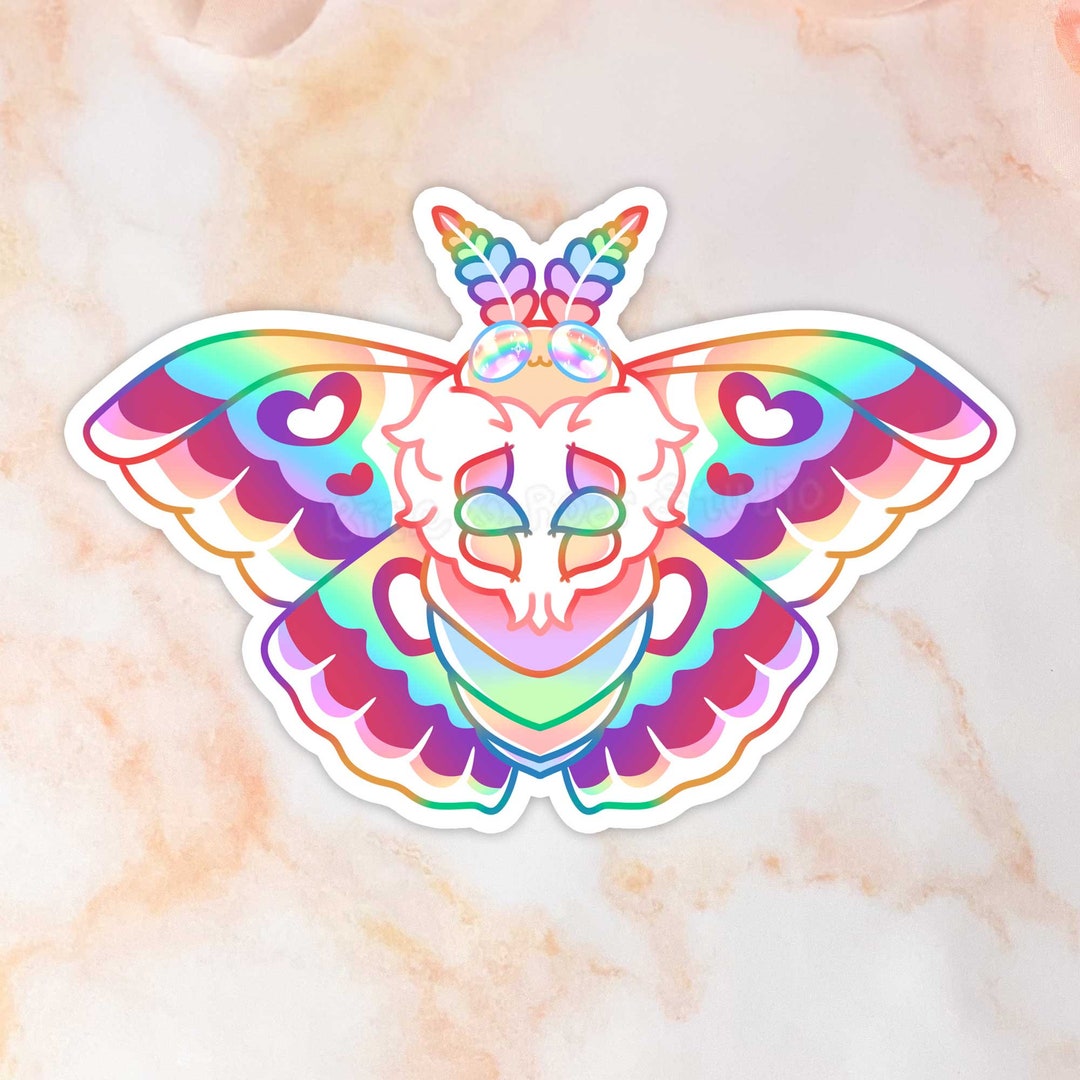 LGBTQ Pride Moth Sticker Goblincore LGBTQ Sticker Gay Pride - Etsy