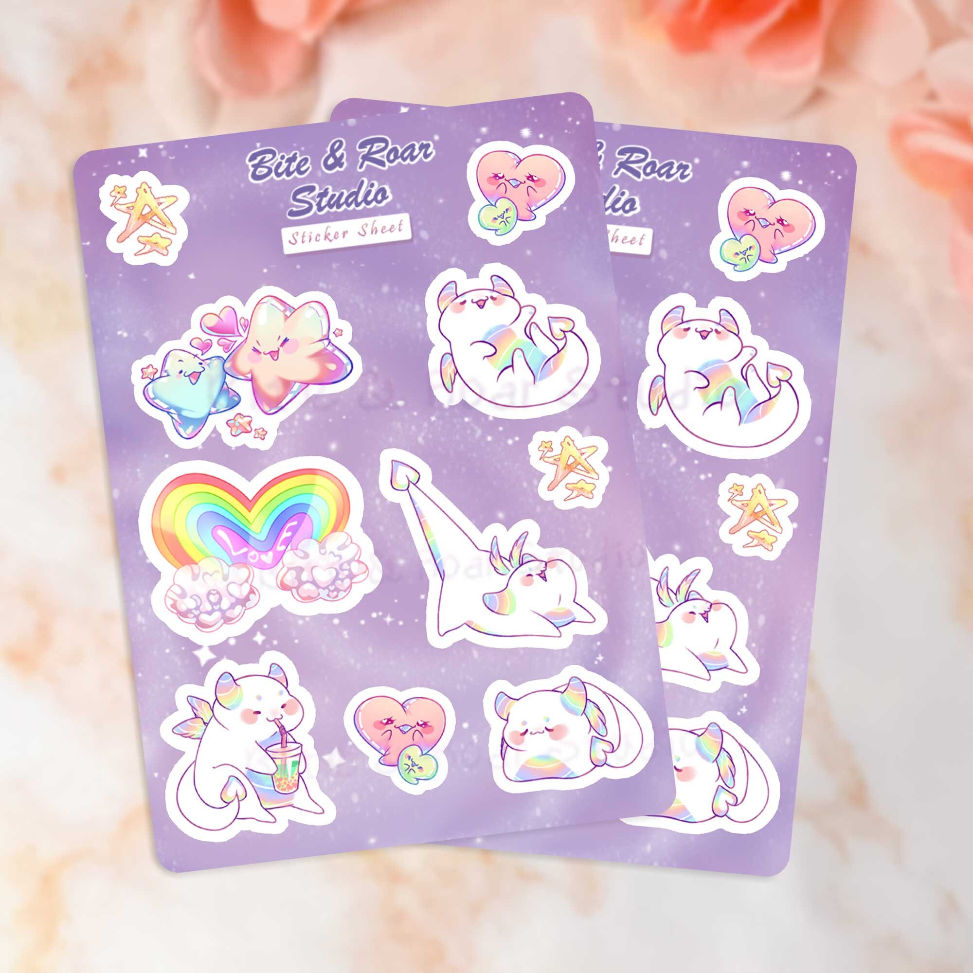 Scrapbooking Rainbow Hearts Kawaii Planner & Bullet Journaling Stickers ...