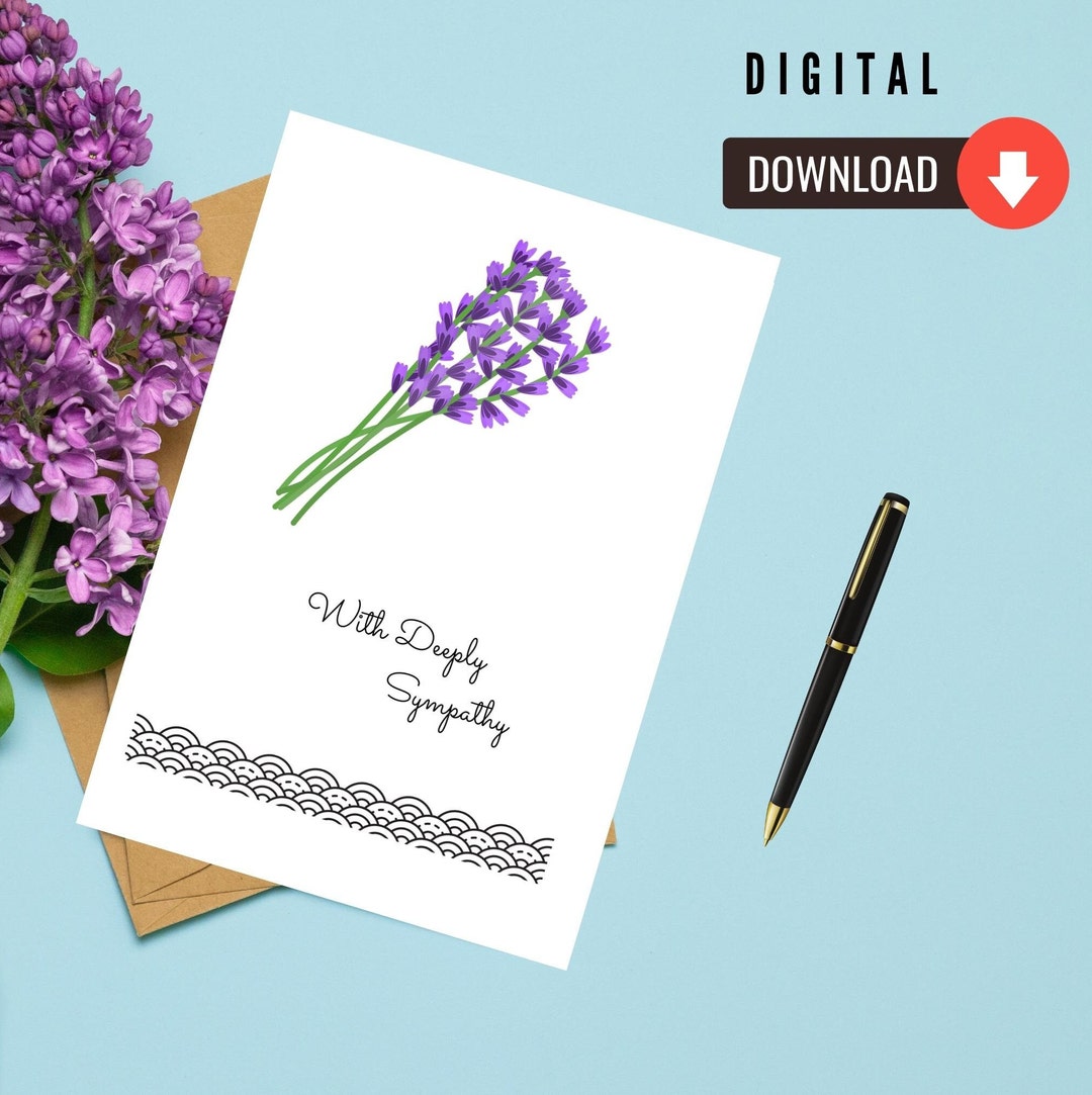 Printable Sympathy Card Sad Card Condolence Card Funeral - Etsy