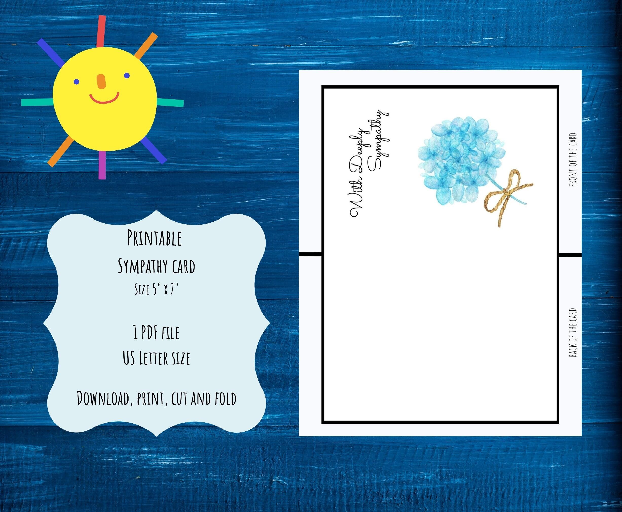 Printable Sympathy Card Sad Card Condolence Card Funeral | Etsy
