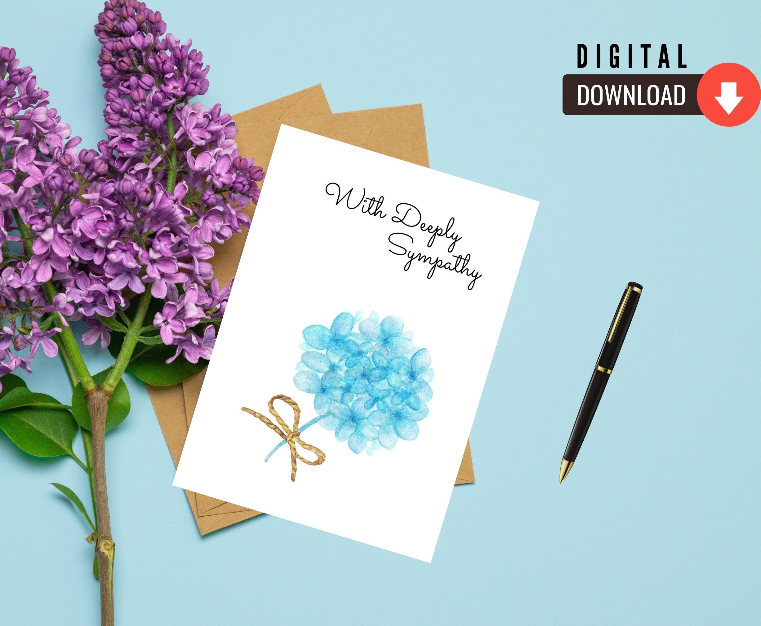 Printable Sympathy Card Sad Card Condolence Card Funeral | Etsy