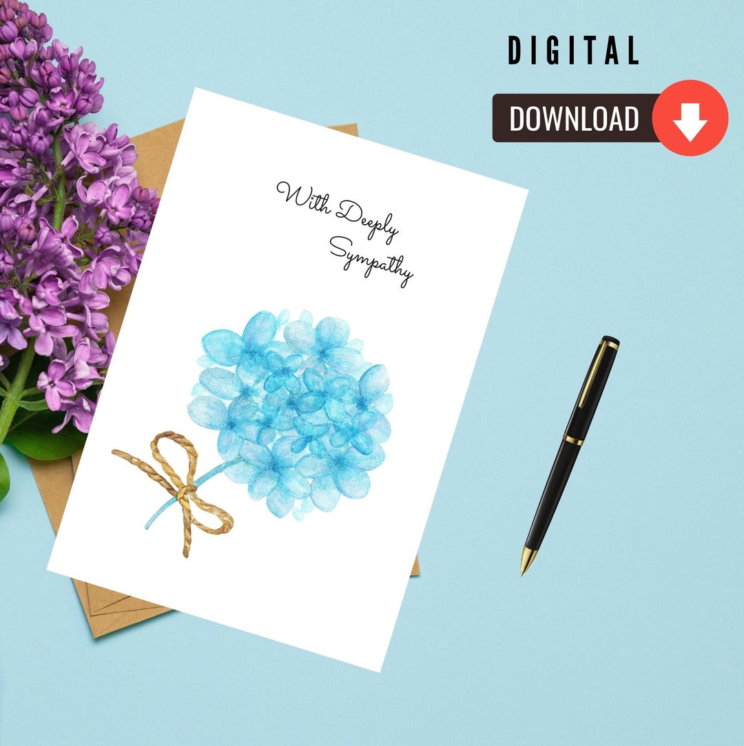 Printable Sympathy Card, Sad Card, Condolence Card, Funeral Card for ...