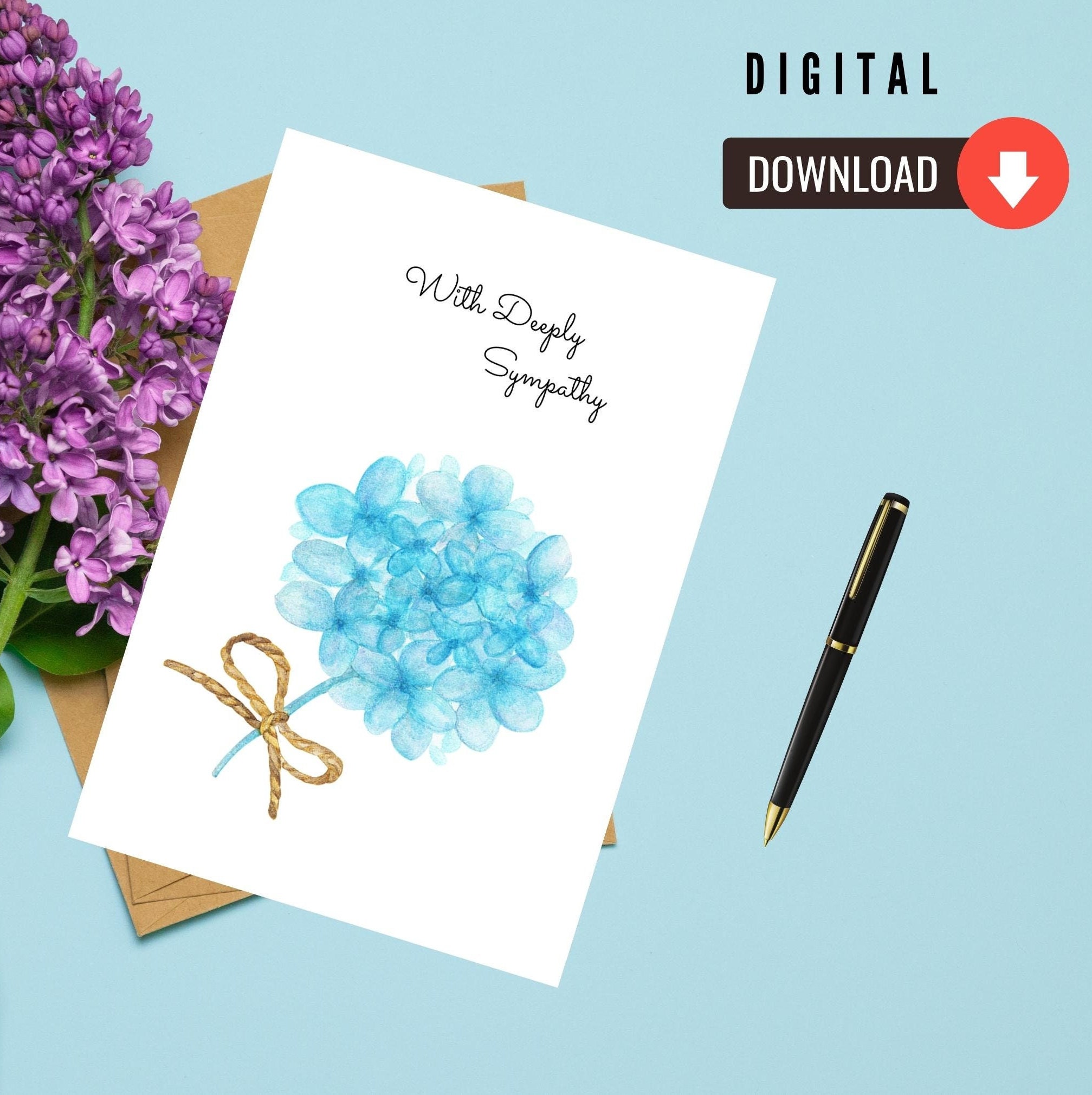 Printable Sympathy Card, Sad Card, Condolence Card, Funeral Card for ...