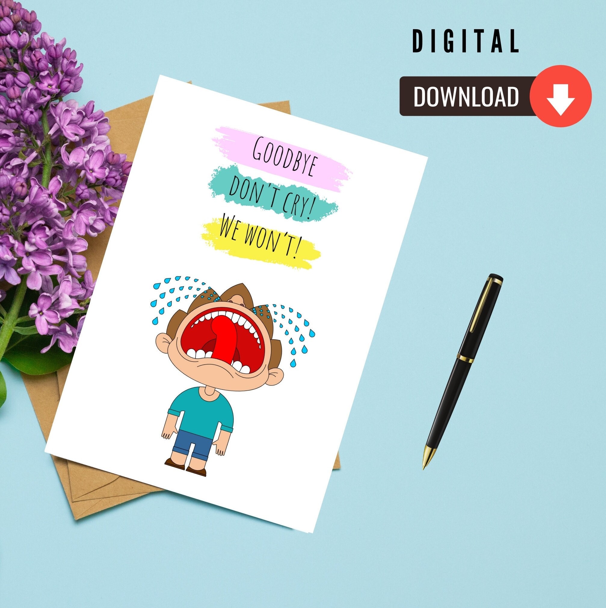 Printable Funny Farewell Card for Colleague - Etsy