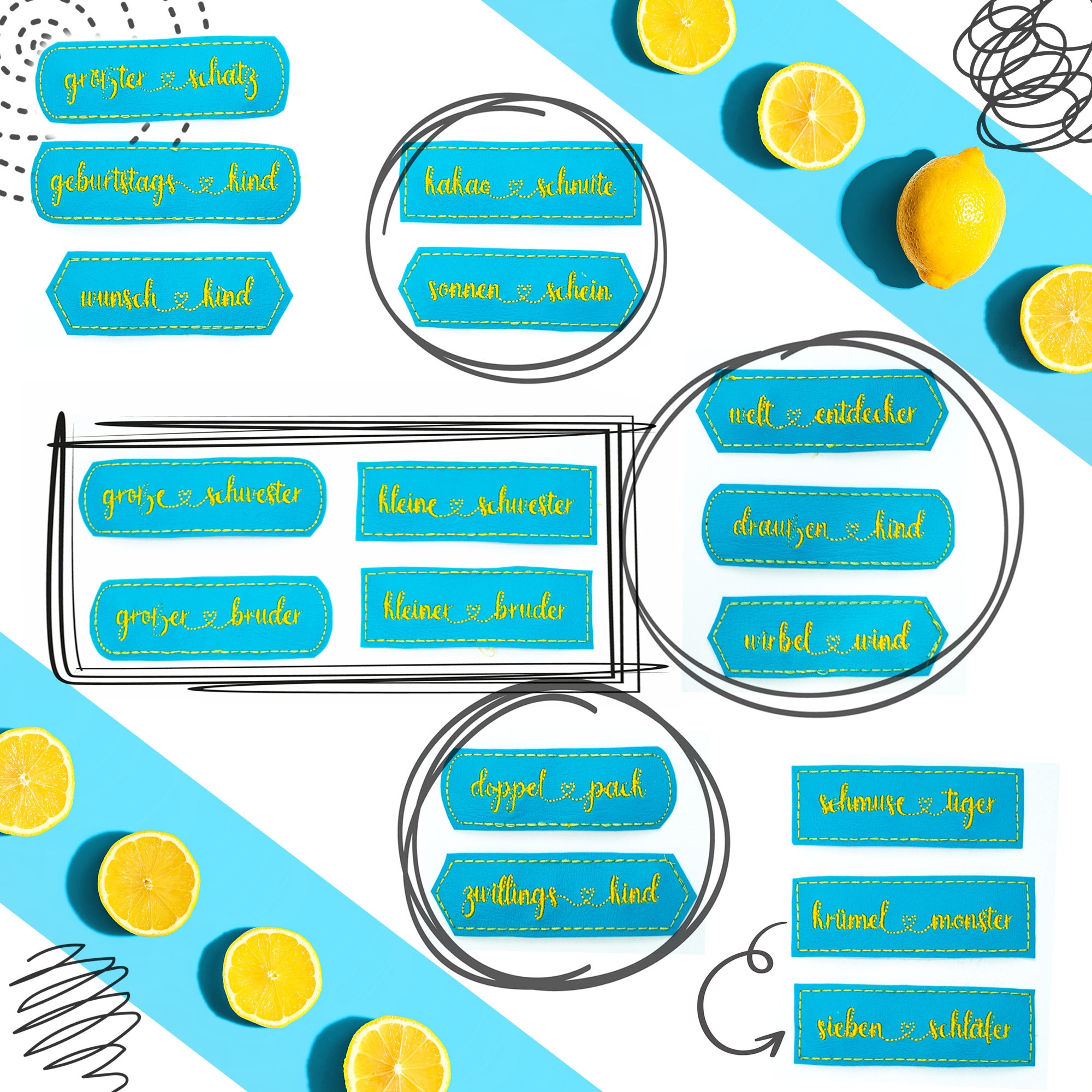 In-the-hoop Appli Labels Kids, XXL Labels Embroidery File Set - Etsy