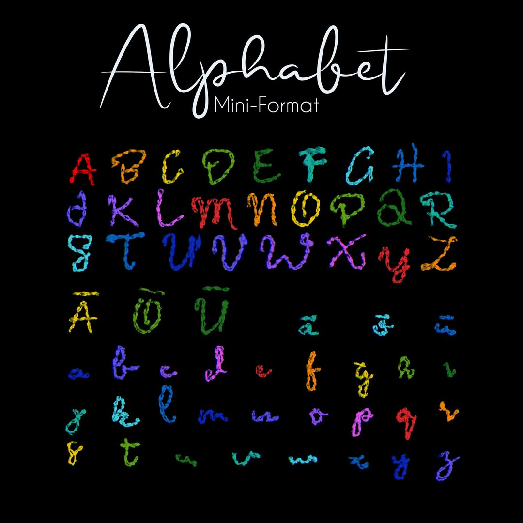 Alphabet, Mini Font, Dedication, Signature, Font, Embroidery File Set ...