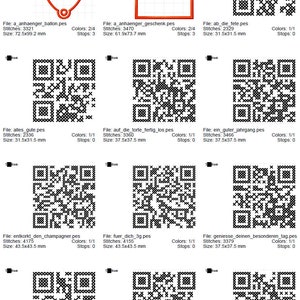 QR Code Embroidery File Birthday Congratulations - Etsy