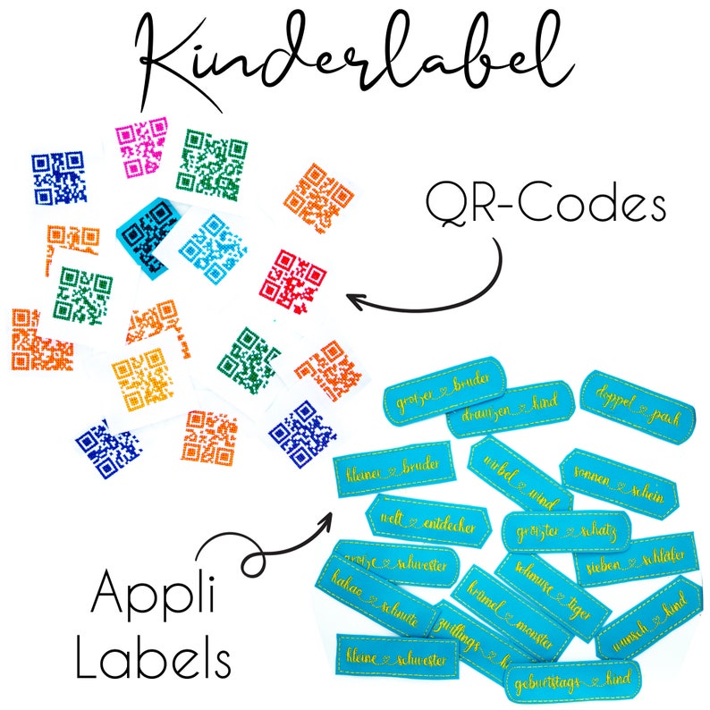 Embroidery File Label QR Code Kids - Etsy