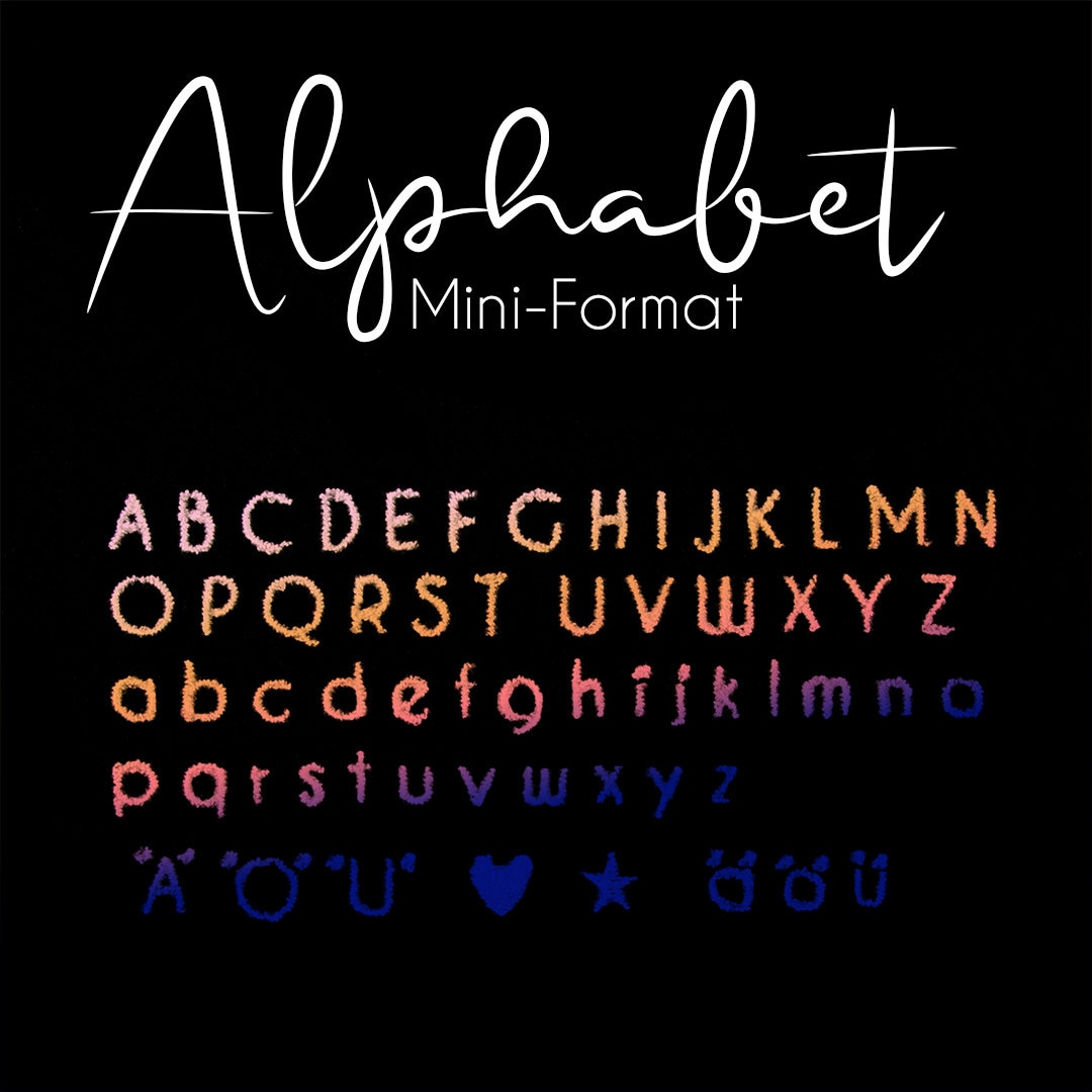 Mini Alphabet, Font, Dedication, Signature, Font, Embroidery File Set ...