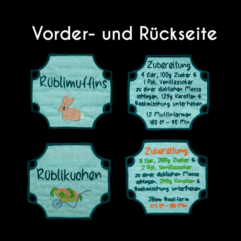 In-the-hoop Labels Embroidery File With DIY Baking Mixture Carrot Cake ...