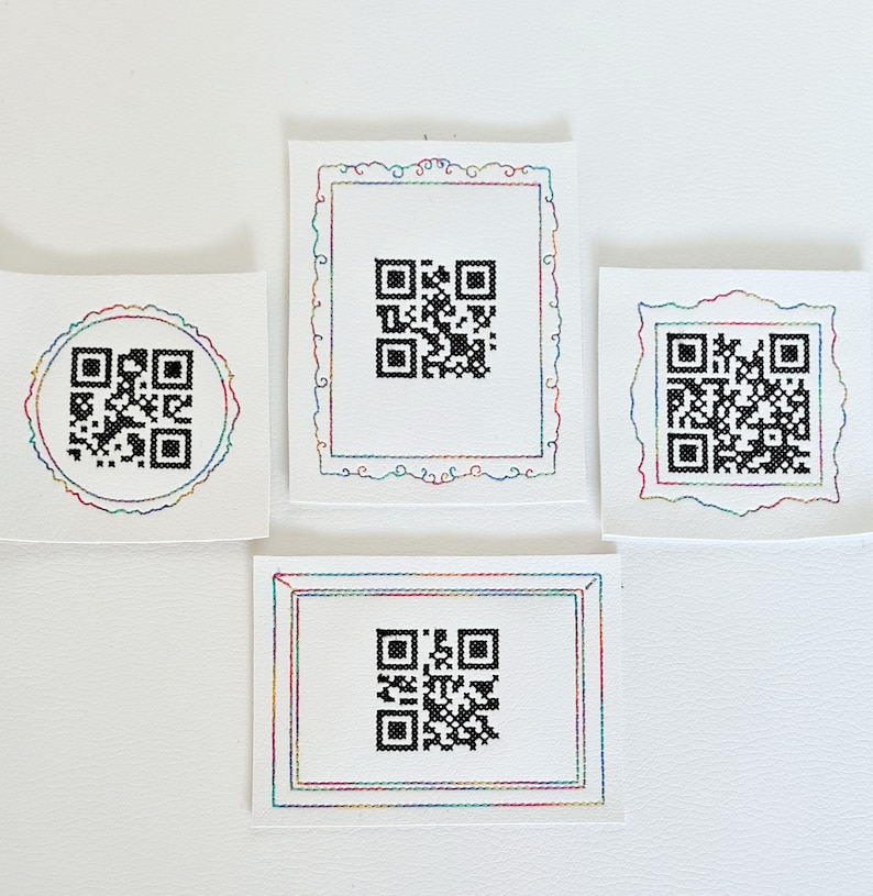 Stickdatei Rahmen Doodle für QR Code - Etsy.de