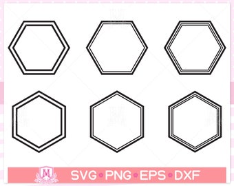 Hexagon Frame Svg Double Hexagon Frame SVG - Etsy UK