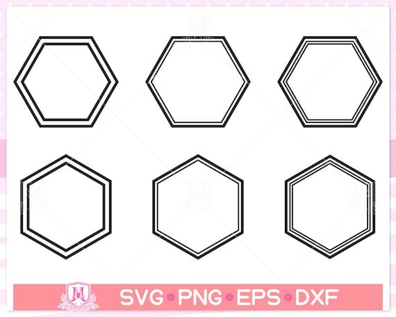 Hexagon frame svg file Hexagon svg sketch Hexagon name | Etsy