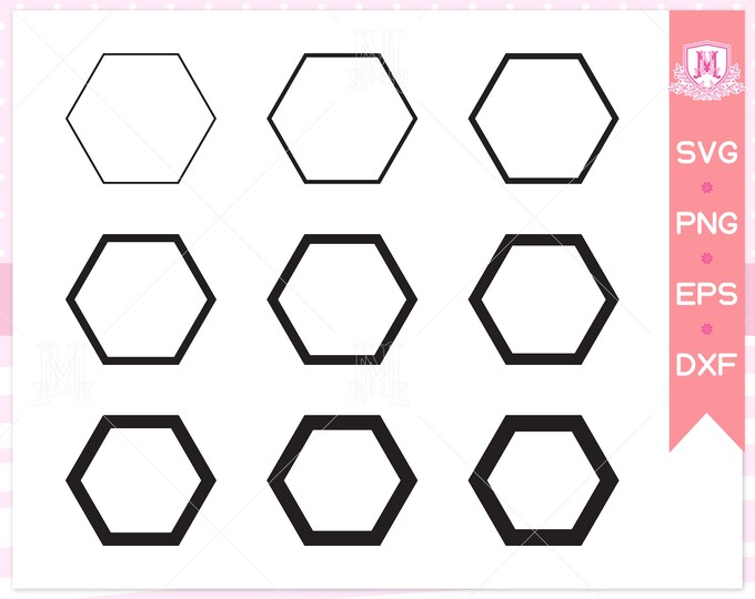Hexagon Frame Svg File Hexagon Svg Sketch Hexagon Name - Etsy