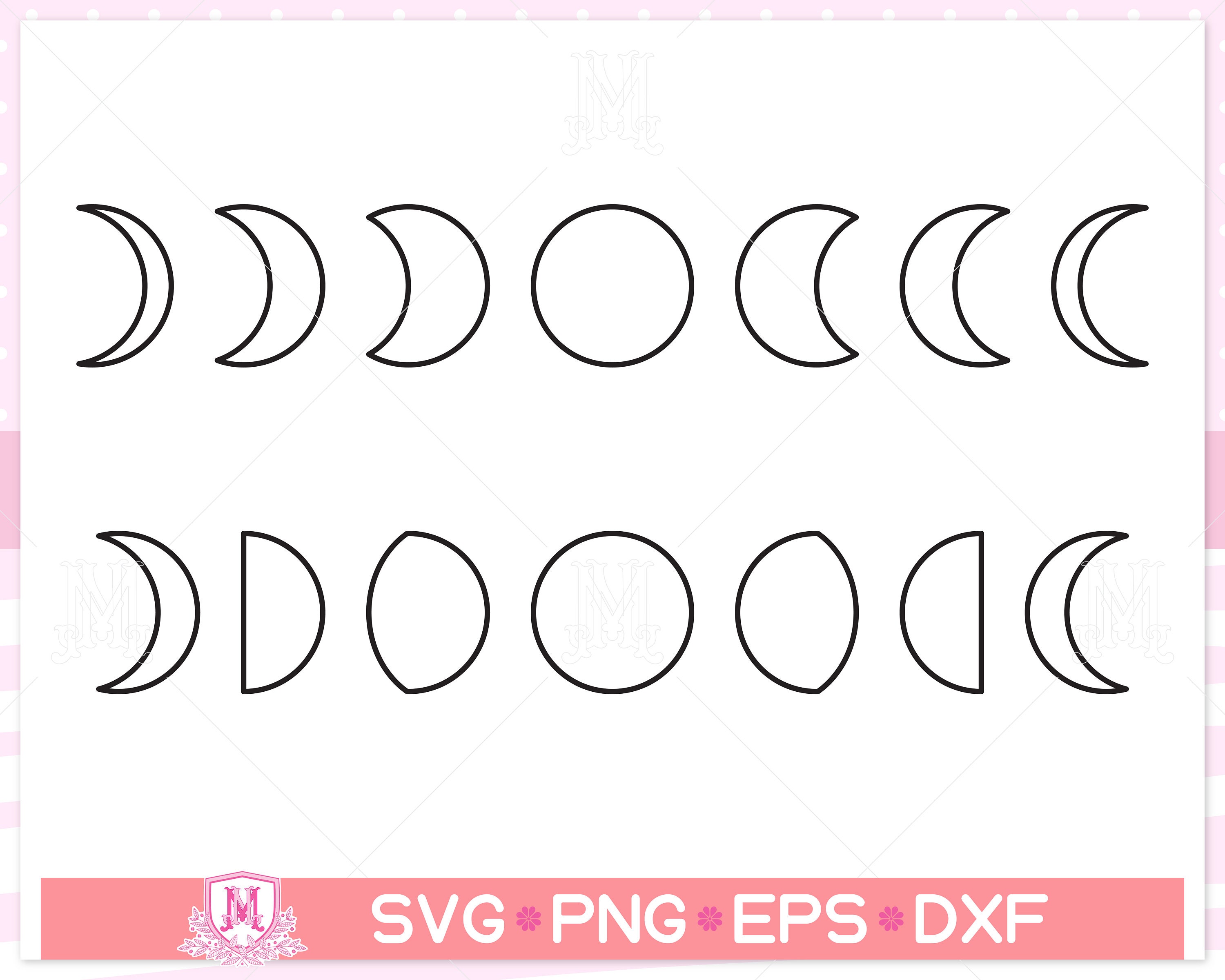 Moon Phase Svg File Moon Phase Svg Lunar Phase Svg Moon - Etsy Canada