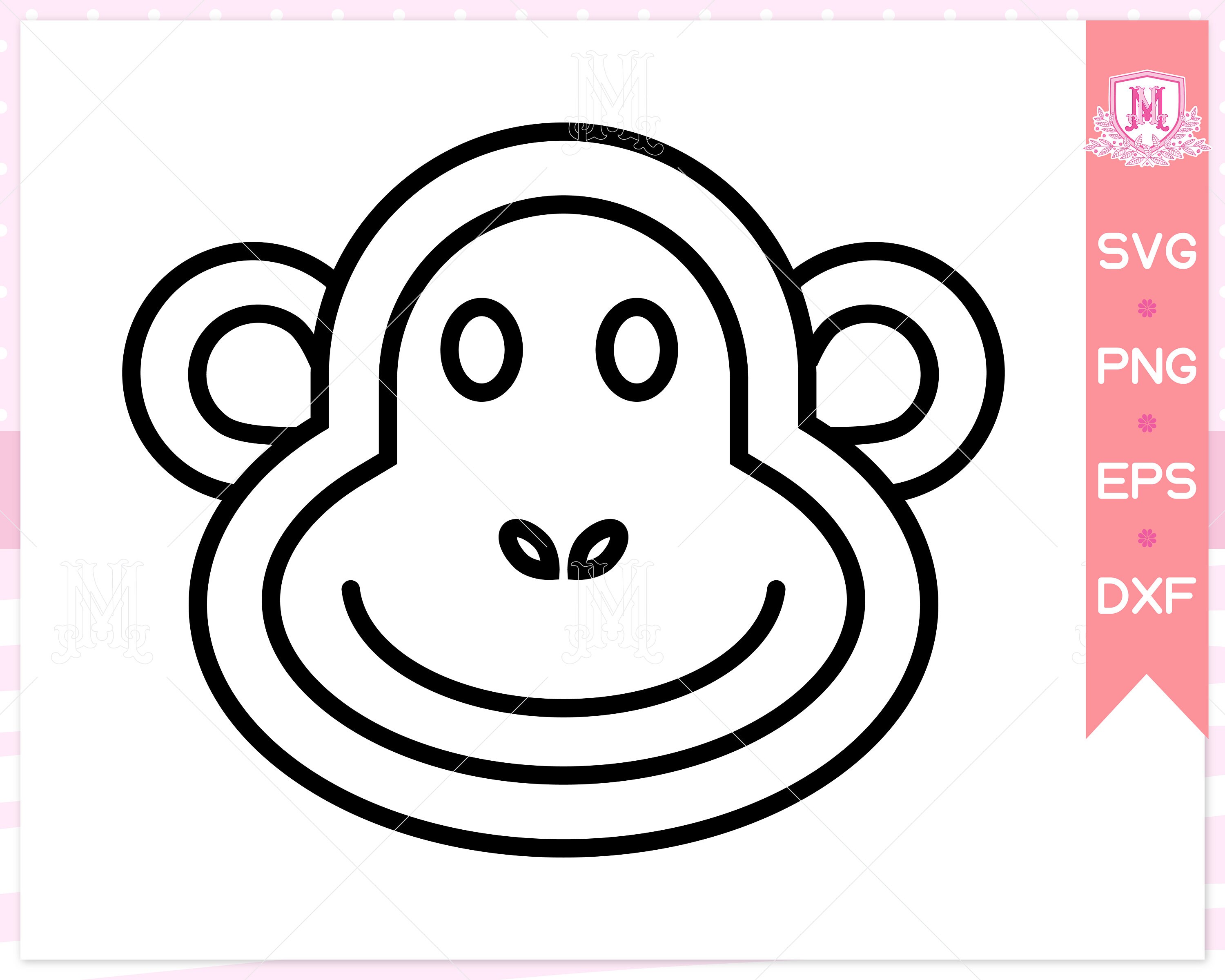 Monkey Svg File, Animal Svg, Wild Life Svg, Jungle Animal Svg, Cartoon ...