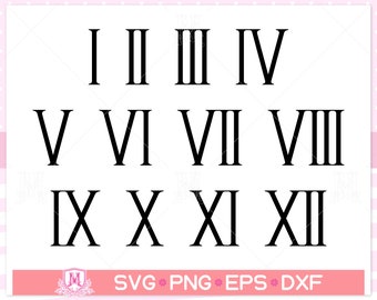 Roman Numbers Svg File, Roman Numbers Svg, Roman Numerals Svg, Roman ...