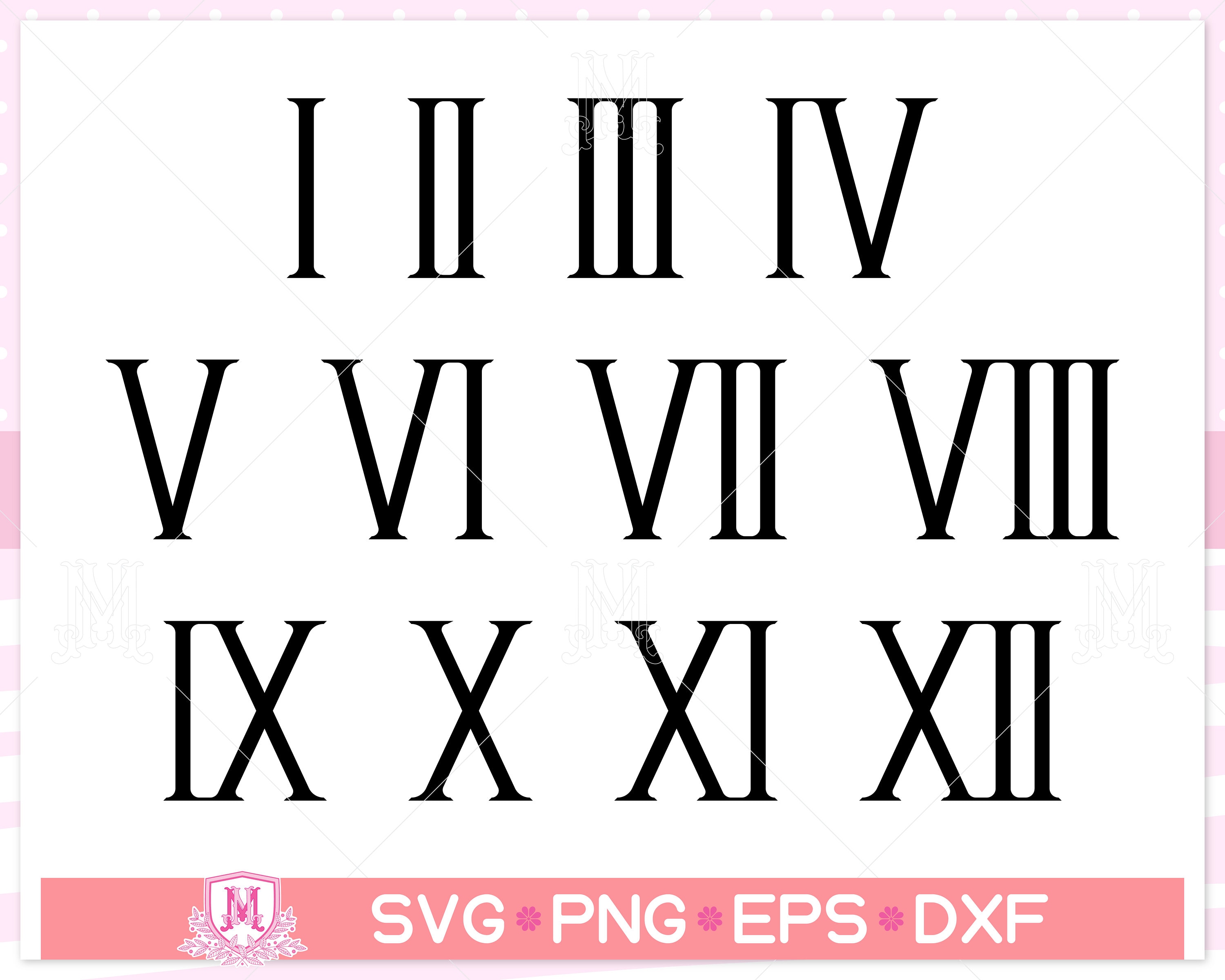 Roman Numbers Svg File Roman Numbers Svg Roman Numerals Svg Etsy UK