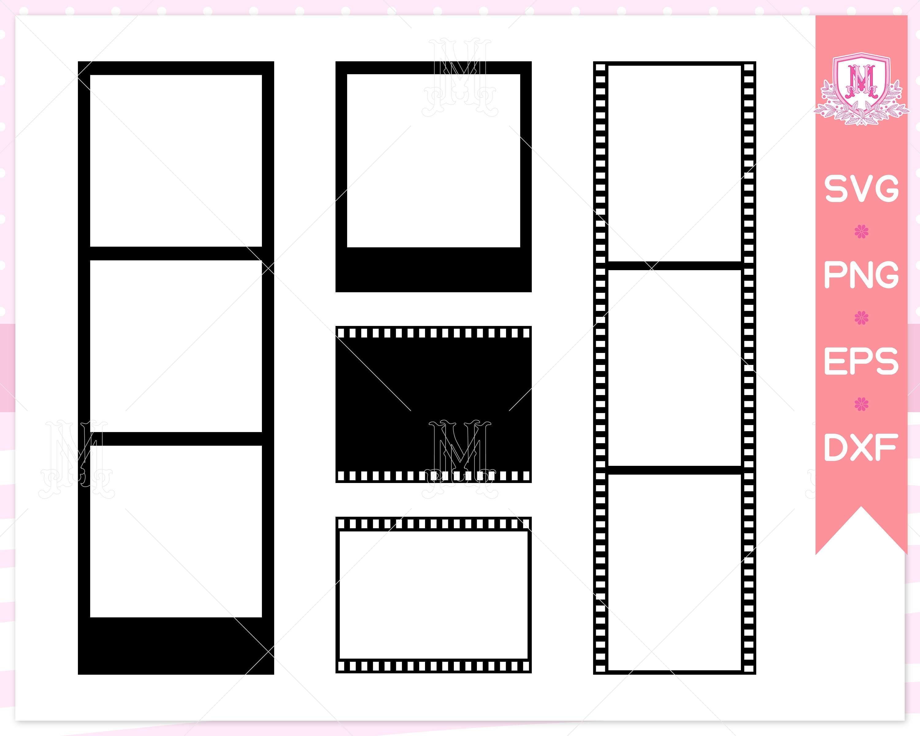 Polaroid picture frame&Film strip frame svg Polaroid frame | Etsy