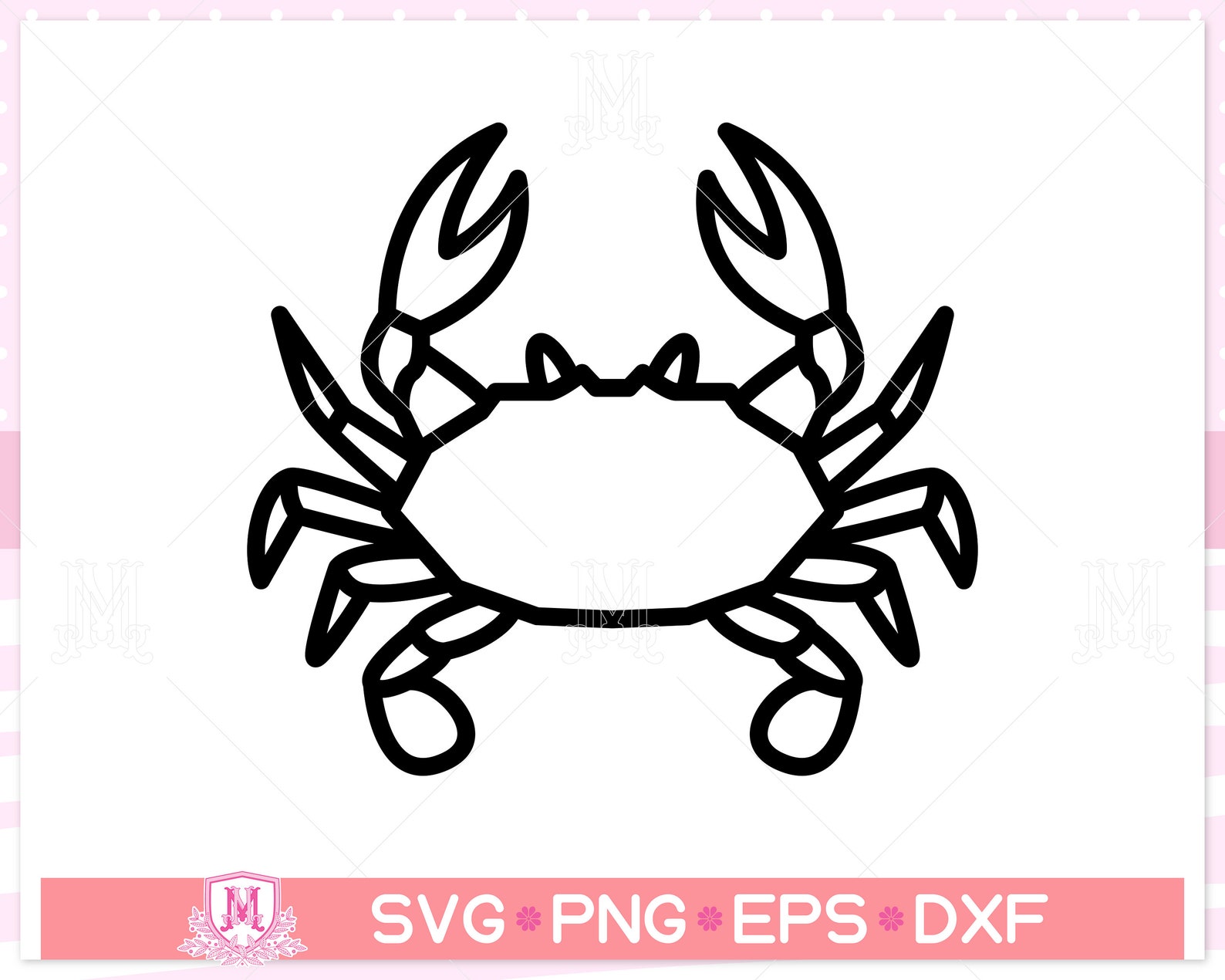 Crab Svg File Animal Svg Summer Svg Beach Food Instant - Etsy