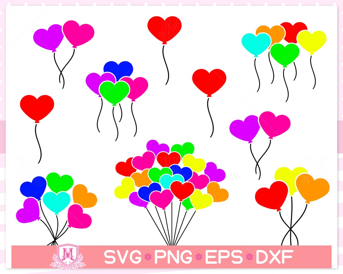 Balloon Svg File Circle Balloon Svg Heart Balloon Svg | Etsy