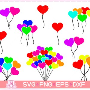 Balloon Svg File, Circle Balloon Svg, Heart Balloon Svg, Colorful ...