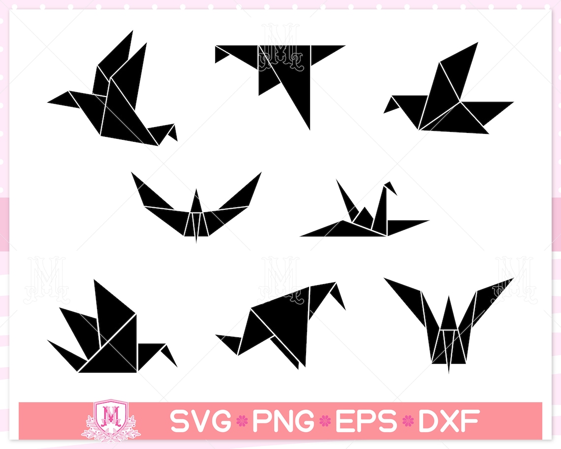 Origami paper bird svg file bird svg origami svg animal | Etsy