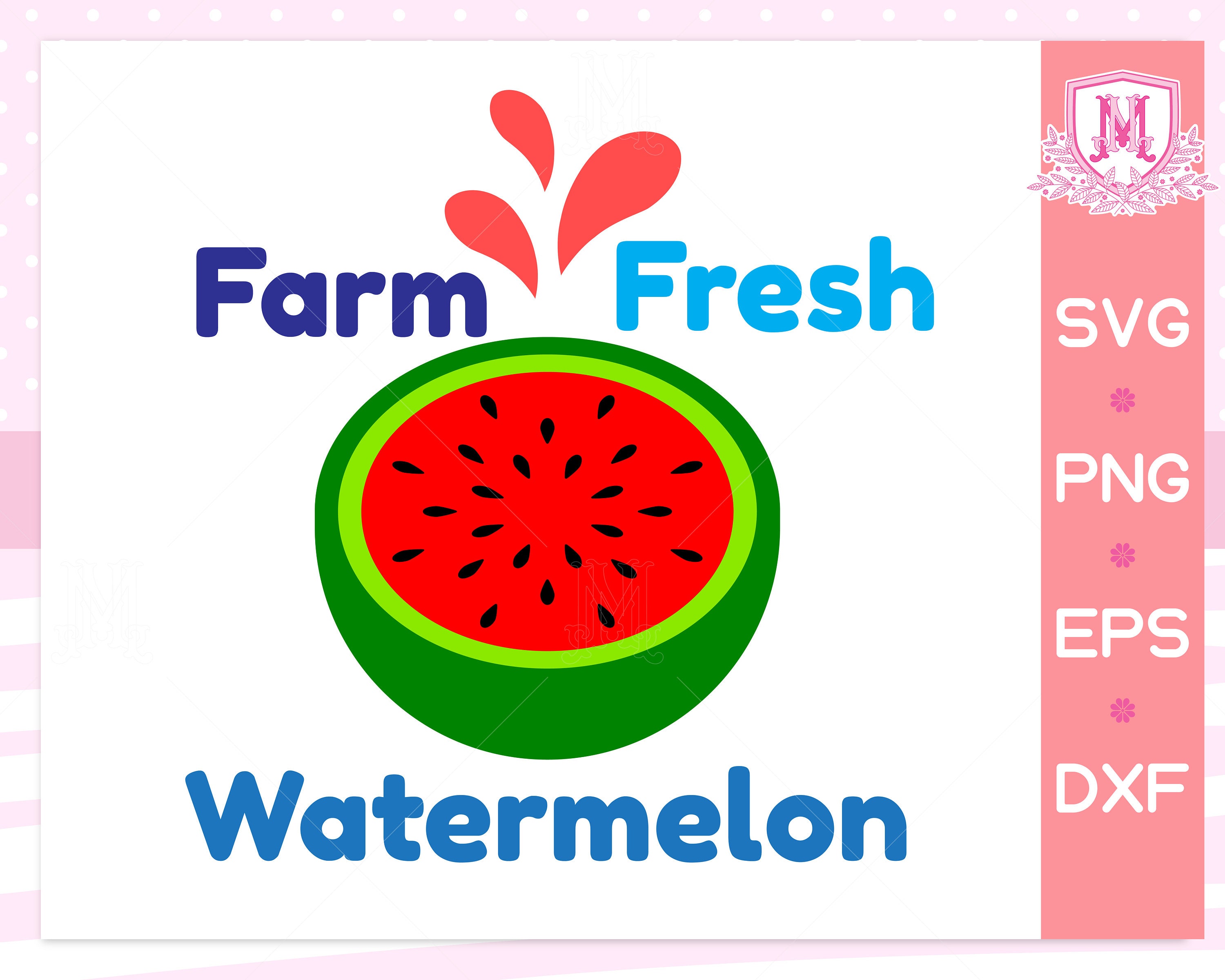 Watermelon Svg File Watermelon Svg Fruit Svg Name Frame - Etsy