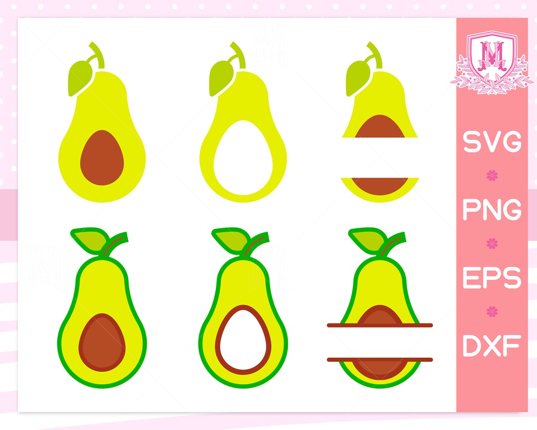 Avocado Svg File, Avocado Svg, Fruit Svg, Name Frame Svg, Digital ...