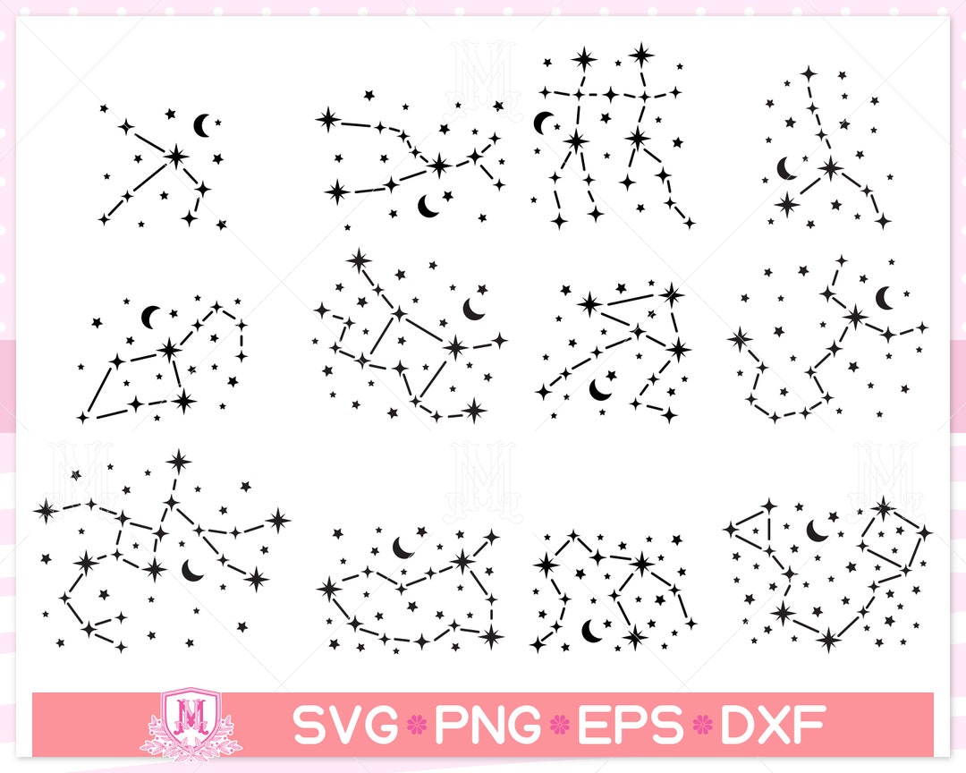 Star Zodiac Svg File, Star Zodiac Svg, Astrology Svg, Constellation ...