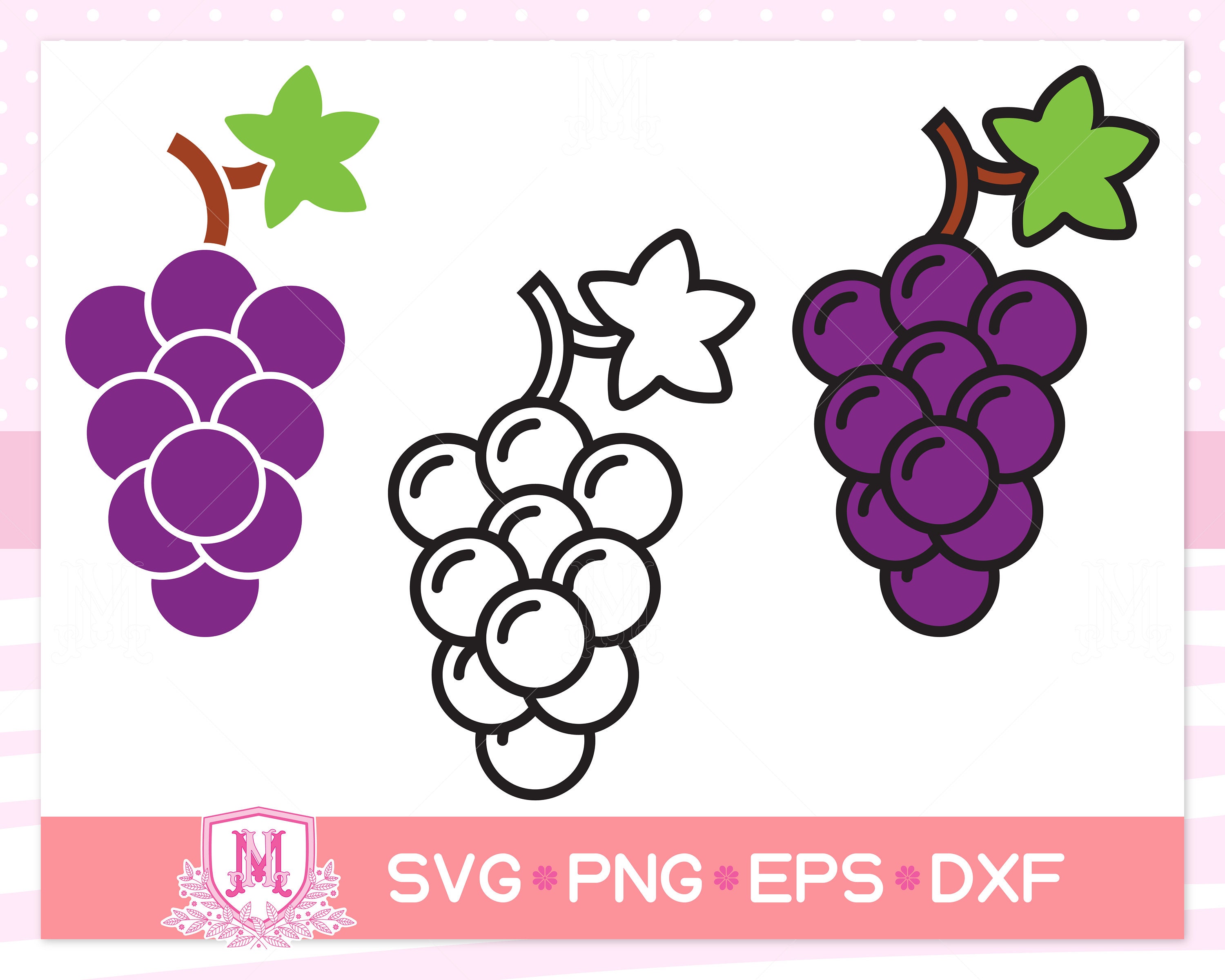Trauben svg Datei Trauben svg Frucht svg Namensrahmen svg | Etsy